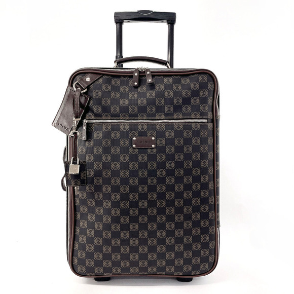 Loewe | Bags | Loewe Anagram Suitcase Carry Case Leather Brown | Poshmark